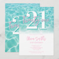 Modern Summer Pool Party 21st Birthday Invitation | Zazzle