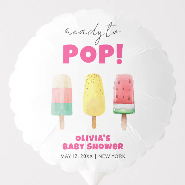 Modern Summer Popcicle Ice Cream Baby Shower Balloon | Zazzle