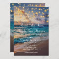 Modern Summer Sunset String Lights Beach Wedding Invitation | Zazzle