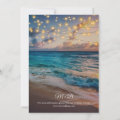 Modern Summer Sunset String Lights Beach Wedding Invitation | Zazzle