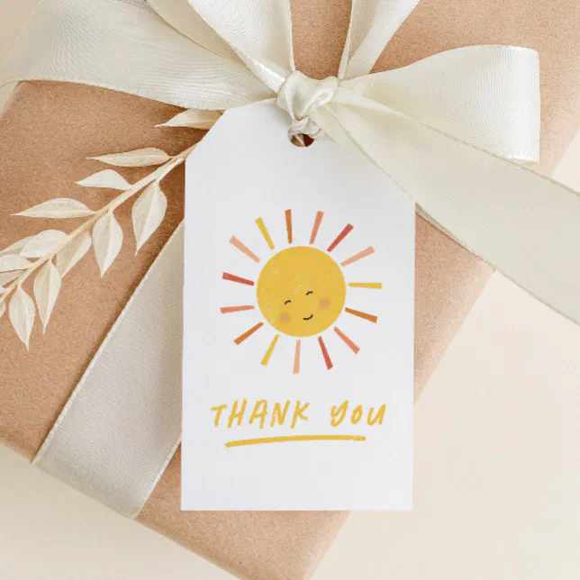 Modern Sun Kids Birthday Party Thank You Favor Gift Tags | Zazzle