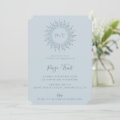 Modern Sunburst Light Blue Engagement Party Invitation | Zazzle
