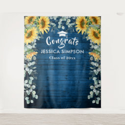 Modern Sunflowers Eucalyptus Photo Rustic Backdrop | Zazzle