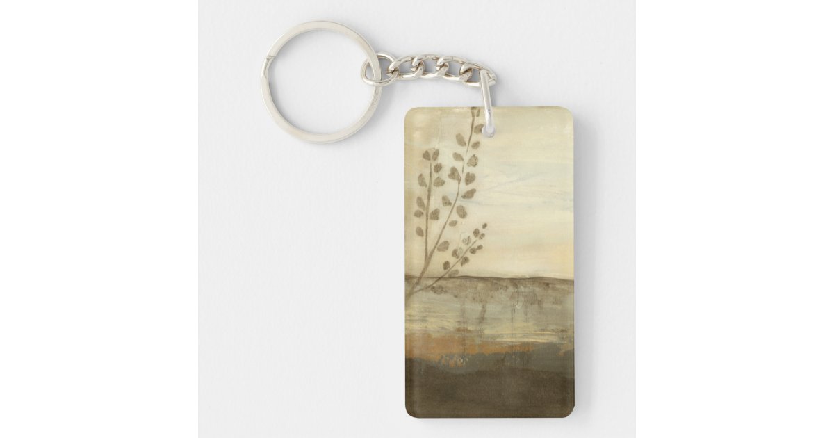 Modern Sunset Landscape Oil Painting Keychain | Zazzle