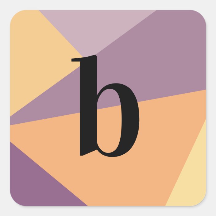 Modern Sunset Monogram Bold Initial Letter Square Sticker | Zazzle.com