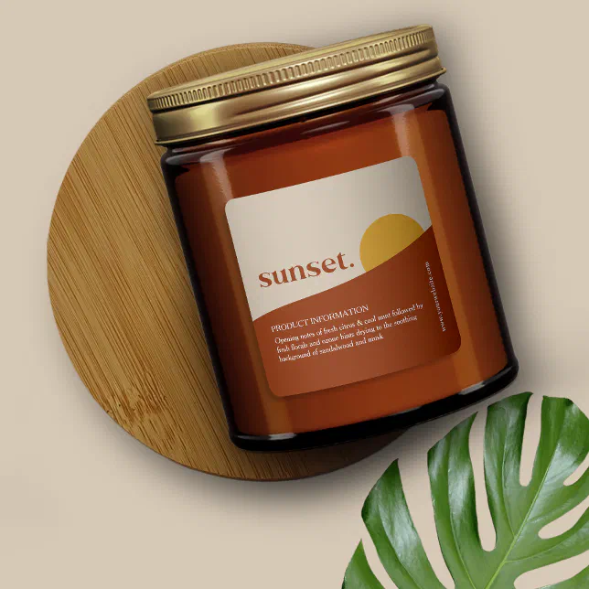 Modern Sunset Product Label | Zazzle