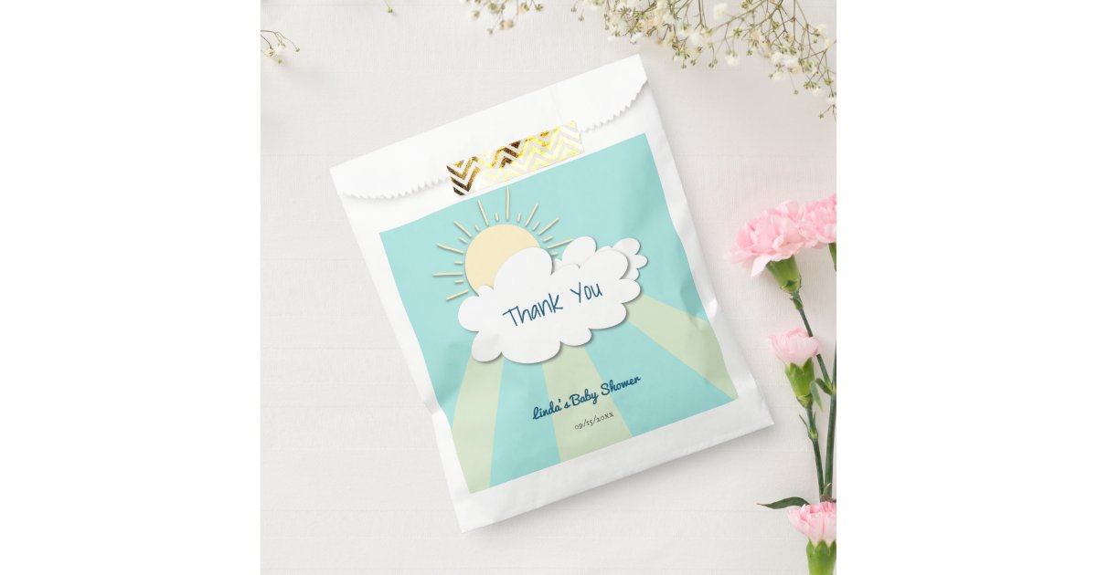 Modern Sunshine Gender Neutral Baby Shower Favor Bag | Zazzle