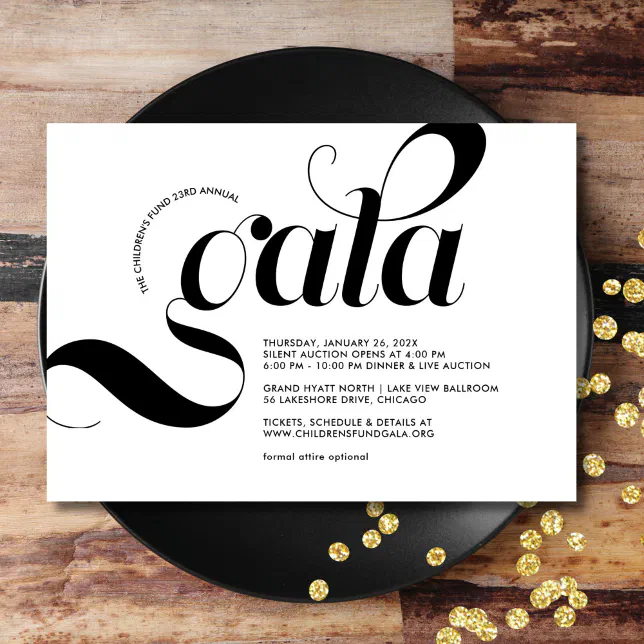 Modern Swag Minimalist Gala Invitation | Zazzle