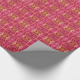 Modern Sweet Batik Gold Pink Wrapping Paper | Zazzle
