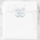 Modern + Sweet Light Blue Gingham Baby Shower Square Sticker | Zazzle