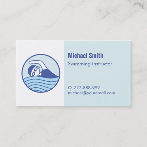 Modern Swimming Instructor Lifeguard Business Card | Zazzle