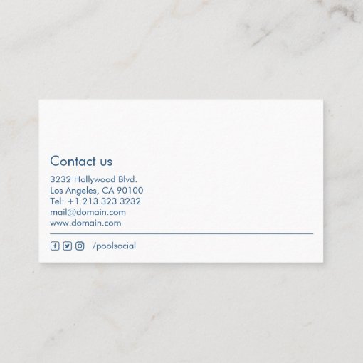 Modern Swimming Pool Services Business Card | Zazzle