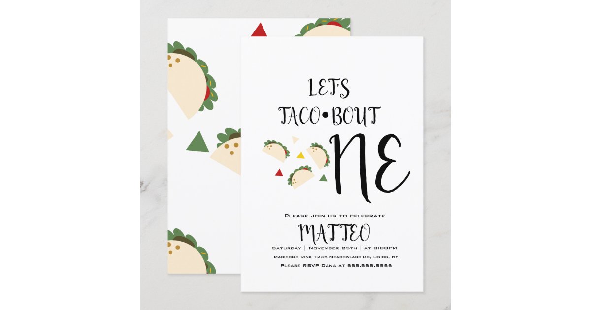 Modern Taco First Birthday Big One Invitation | Zazzle