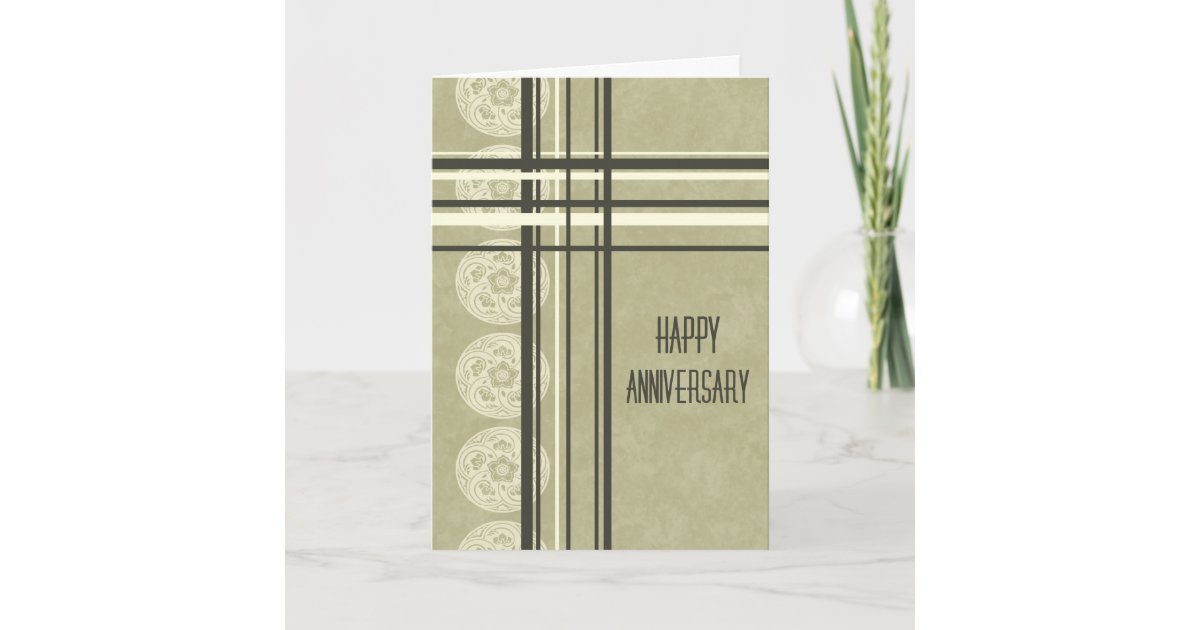 Modern Tan Employee Anniversary Card | Zazzle