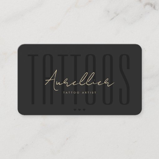 Modern Tattoo Artist Black Tattoos Studio Business Card | Zazzle