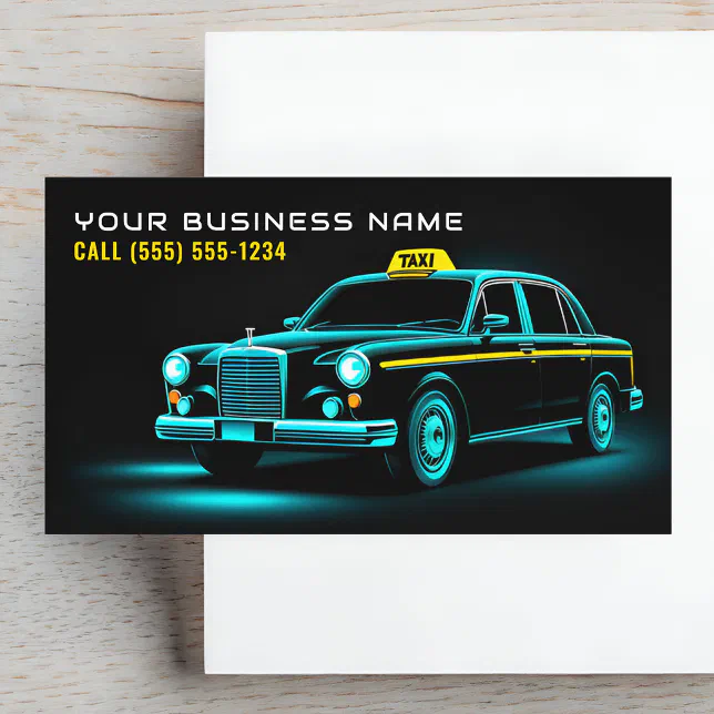 Modern Taxi Driver Chauffeur Business Card | Zazzle