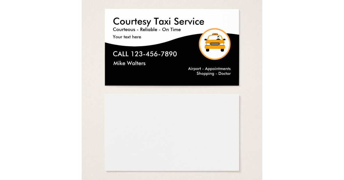 Modern Taxi Service Business Card | Zazzle.com