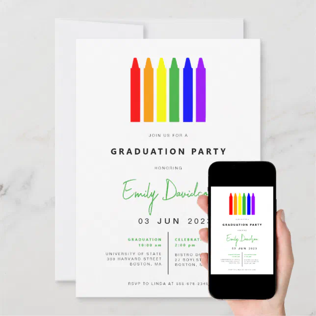 Modern Teacher Education Graduation Party Invite | Zazzle