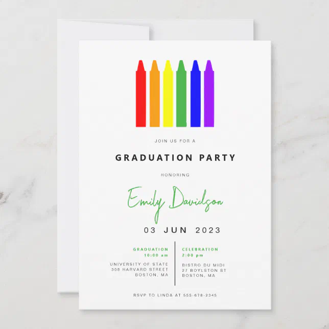 Modern Teacher Education Graduation Party Invite | Zazzle