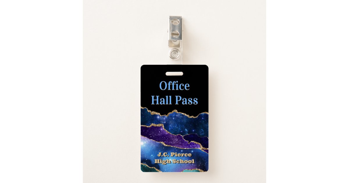 Modern Teachers School Hall Pass Badge Zazzle