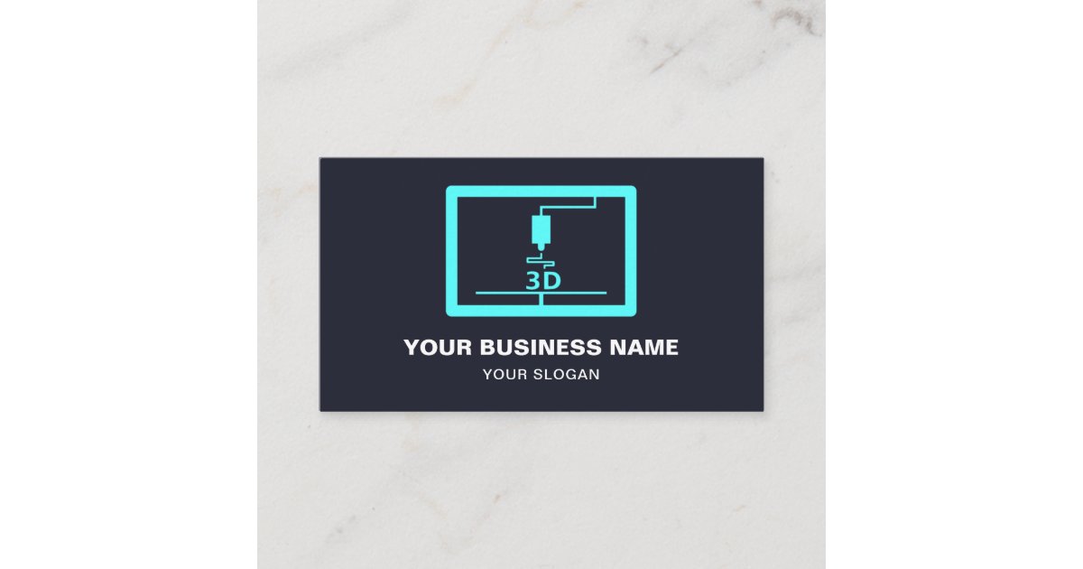 Modern Teal 3D Printer Business Card | Zazzle