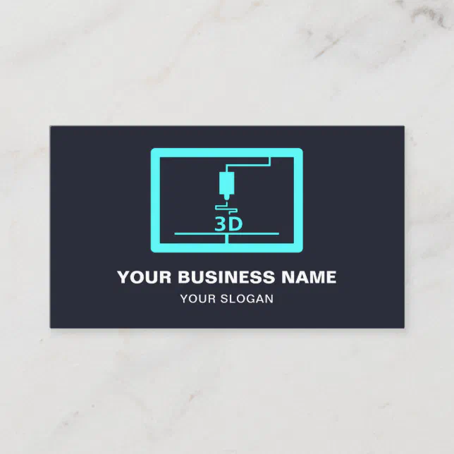 Modern Teal 3D Printer Business Card | Zazzle