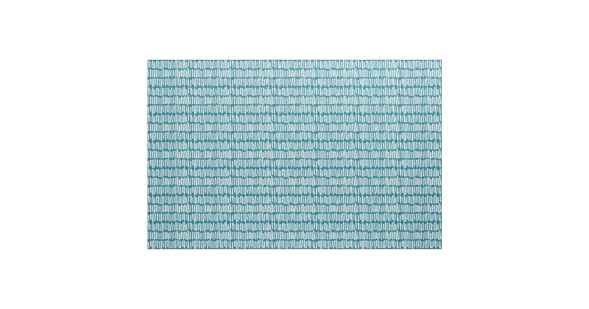 Modern Teal and White Line Pattern Fabric | Zazzle