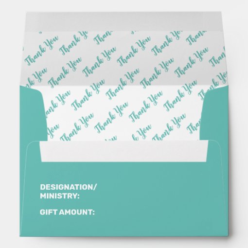 Modern Teal Church Offering Charity Donations Cash Envelope | Zazzle