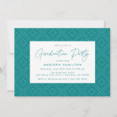Modern Teal Script Photo Graduation Party Invitation | Zazzle