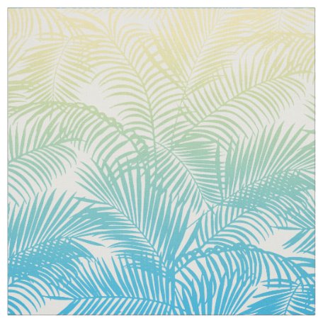 Modern tropical palm tree leaves fabric | Zazzle