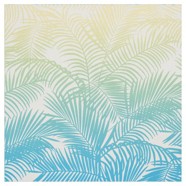 Modern tropical palm tree leaves fabric | Zazzle