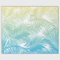 Modern teal yellow tropical palm trees pattern wrapping paper | Zazzle