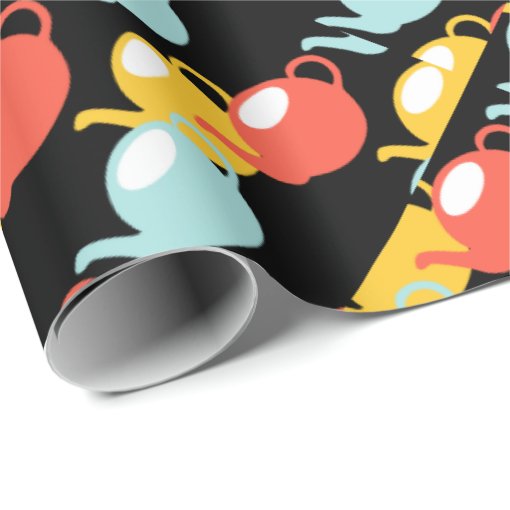 Modern Teapots Pattern Wrapping Paper | Zazzle