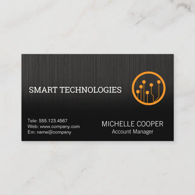Modern Tech Logo Business Card | Zazzle