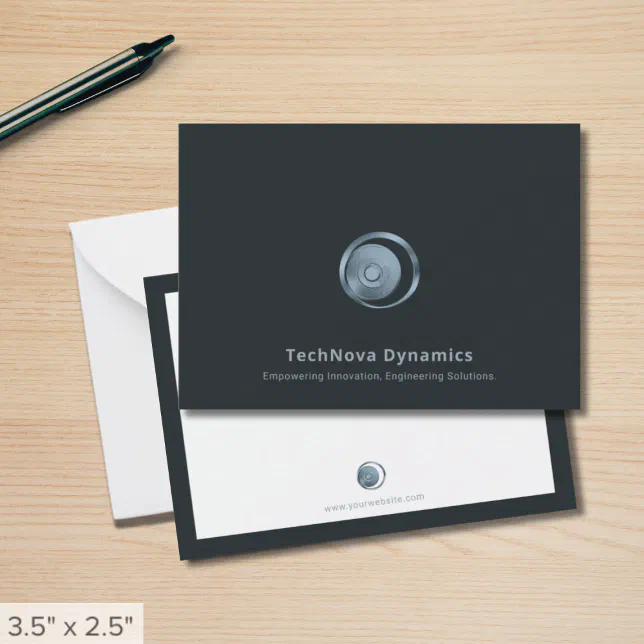 Modern Tech Logo Note Card | Zazzle