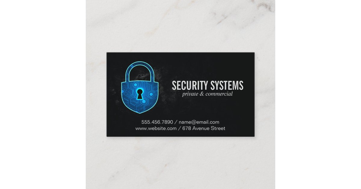 Modern Tech Security Pad Lock Business Card | Zazzle