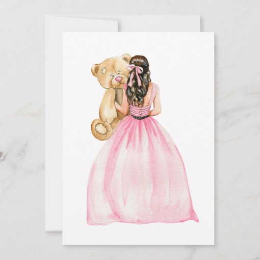 Modern Teddy Bear Rose Sweet Sixteen 16 Birthday Invitation | Zazzle
