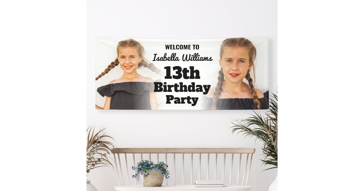 Modern Teen Birthday Party Banner Welcome Sign | Zazzle