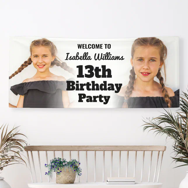 Modern Teen Birthday Party Banner Welcome Sign | Zazzle