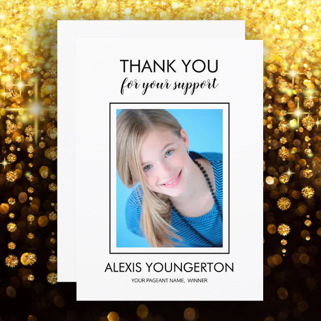 Modern Teen Miss Pageant Thank You Photo White | Zazzle