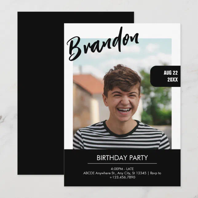 MODERN TEENAGE BOY MAGAZINE COVER INVITATION | Zazzle
