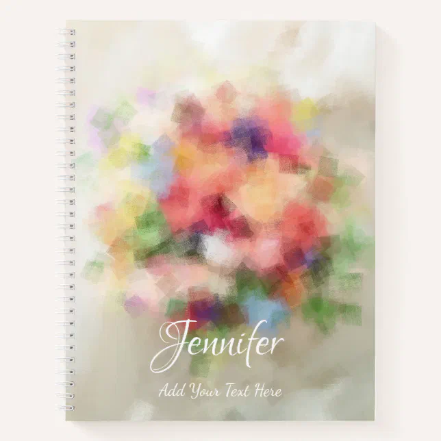 Modern Template Elegant Abstract Flowers Roses Notebook | Zazzle