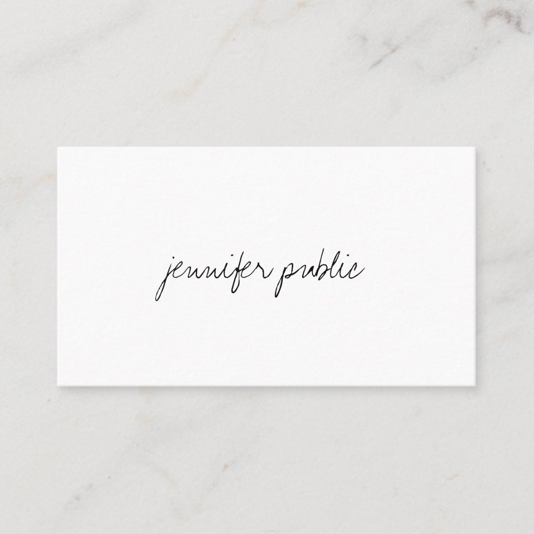 Modern Template Elegant Hand Script Professional Business Card | Zazzle