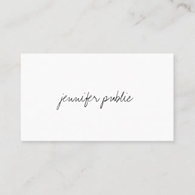 Modern Template Elegant Hand Script Professional Business Card | Zazzle