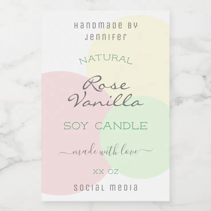 Modern Template Pastel Product Packaging Labels | Zazzle