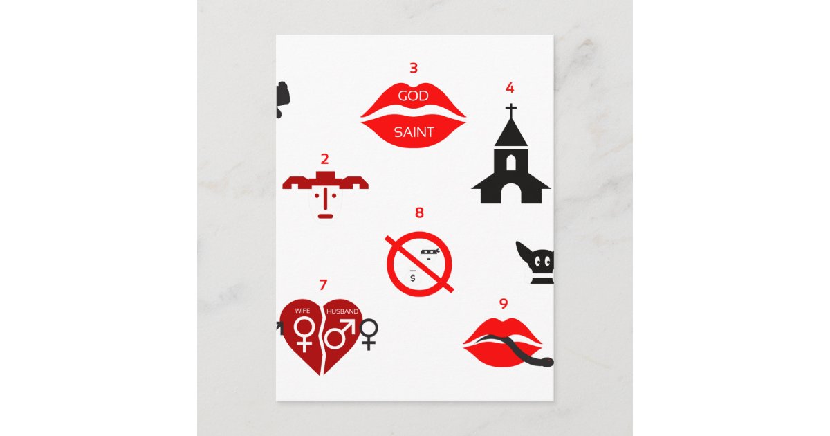 modern ten commandments postcard | Zazzle