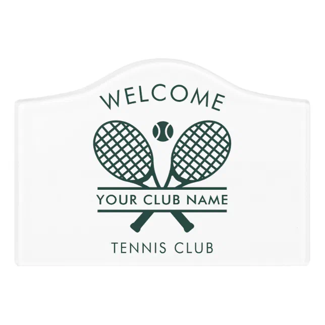 Modern Tennis Club Name Local Association Office Door Sign | Zazzle