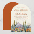 Modern Terracotta Desert Cactus Landscape Wedding Invitation | Zazzle