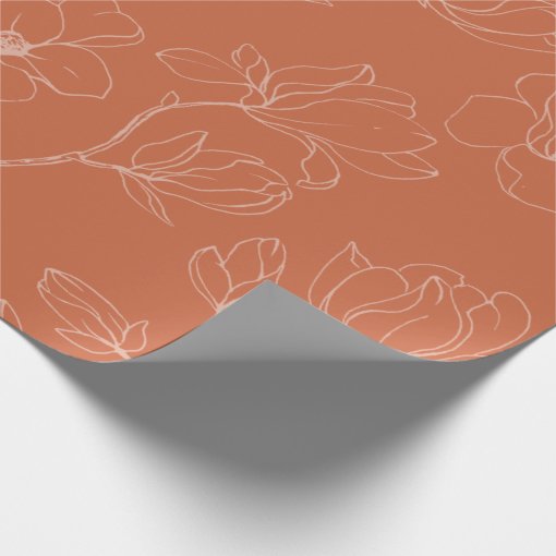 Modern Terracotta Flower Wrapping Paper | Zazzle