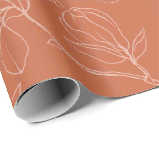Modern Terracotta Flower Wrapping Paper | Zazzle